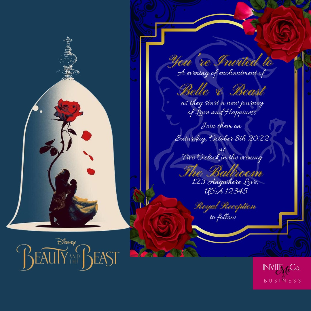 Beauty & the Beast Invitation Royal Invitation Wedding Invitation Fairy ...