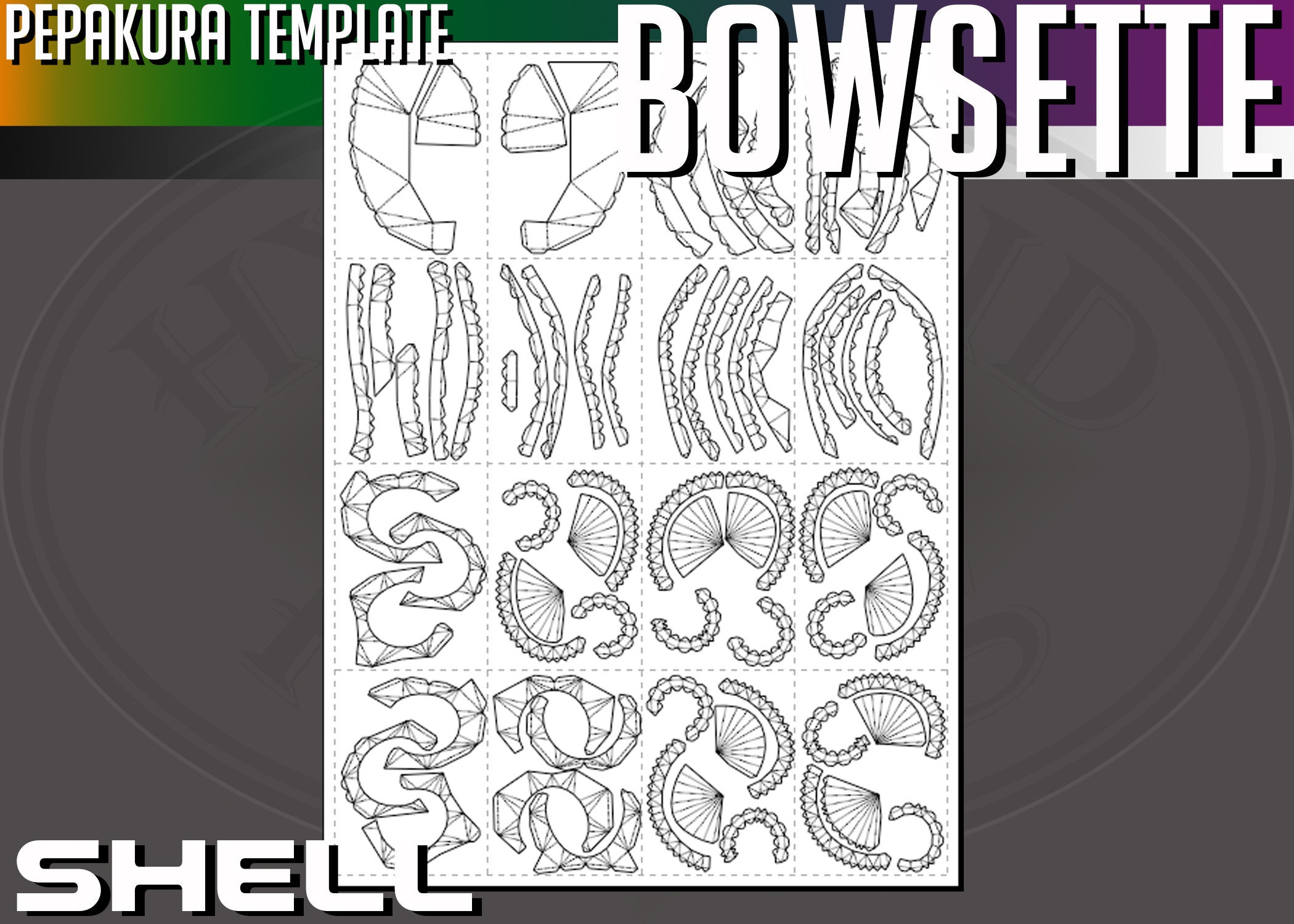 Bowsette Cosplay Accessories Shell and Crown Pepakura Template | Etsy