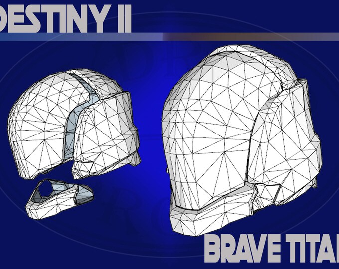 Titan Brave Helmet From Destiny 2 Cosplay Pepakura Template .PDO .PDF ...
