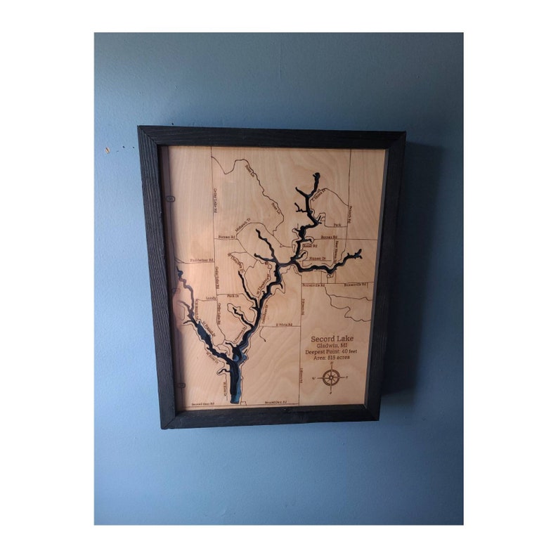 Secord Lake 3d Wood Map - Etsy