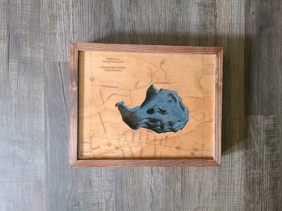Maple Lake, WI 3d Wood Map - Etsy