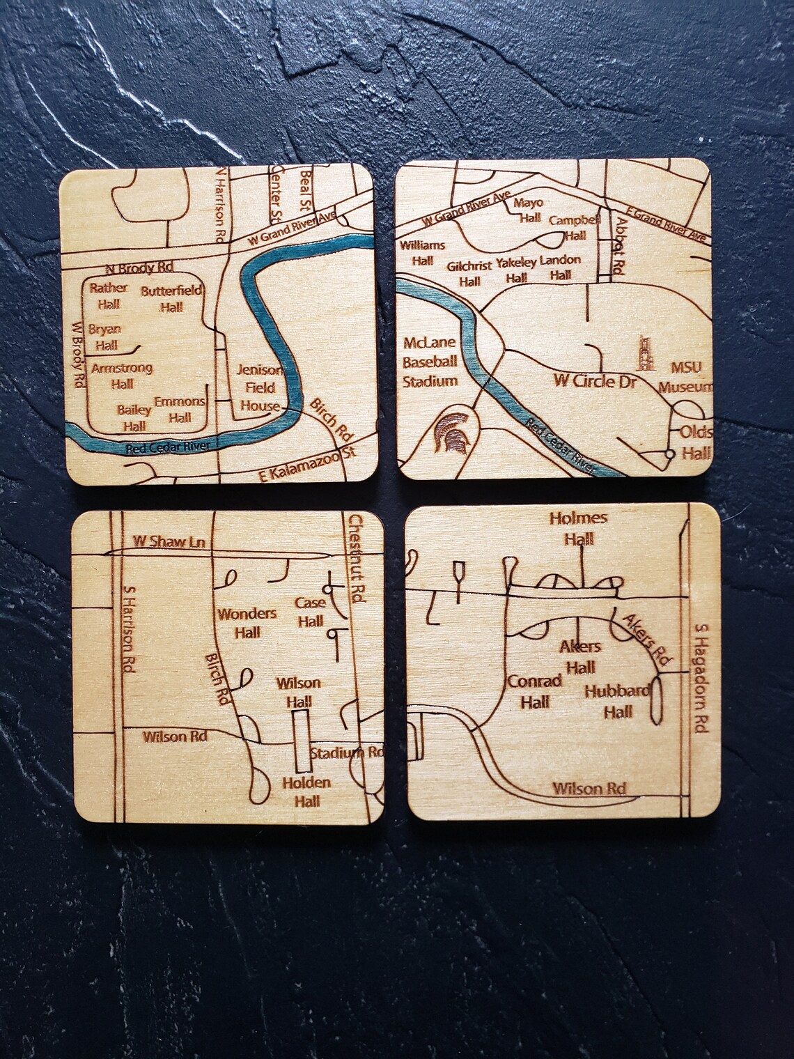 Michigan State Campus Coasters - Etsy