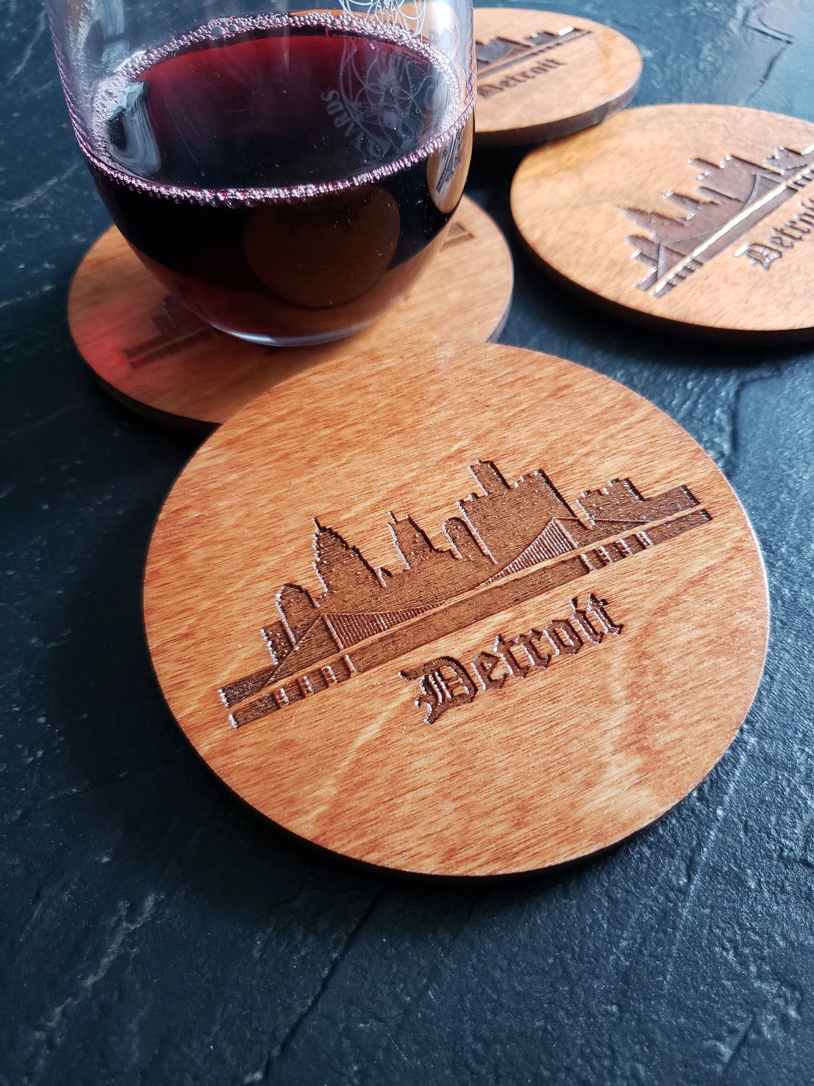 Detroit Skyline Coasters - Etsy