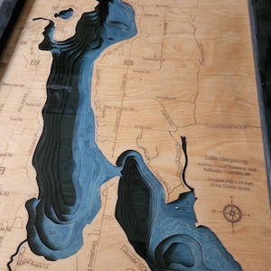 Elk Lake & Lake Skegemog 3d Wood Map - Etsy