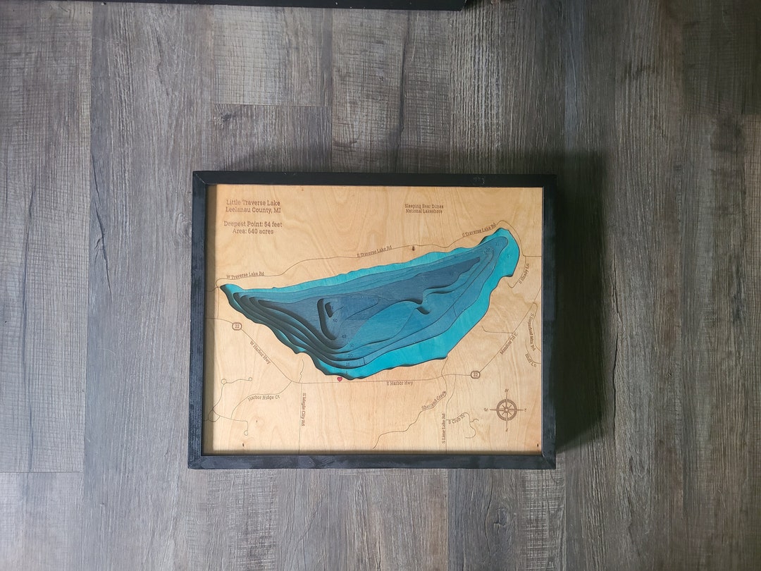 Little Traverse Lake Bathymetric Map - Etsy