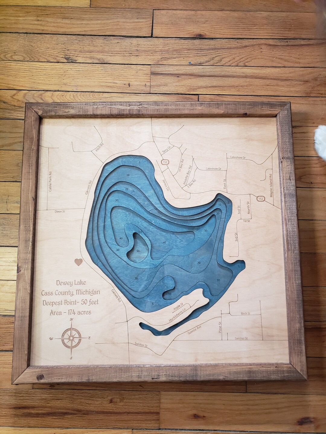 Dewey Lake 3d Wood Map - Etsy