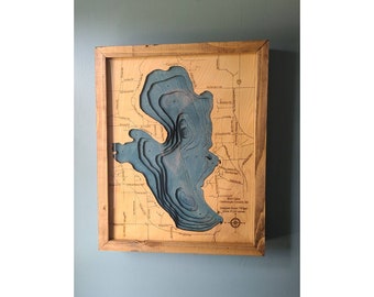 Burt Lake Map - Etsy