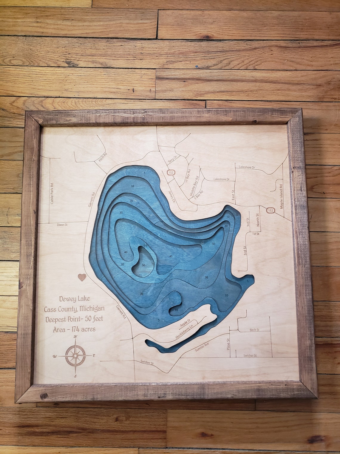Sage Lake Bathymetric Map - Etsy
