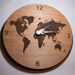 World Map Wooden Clock - Etsy
