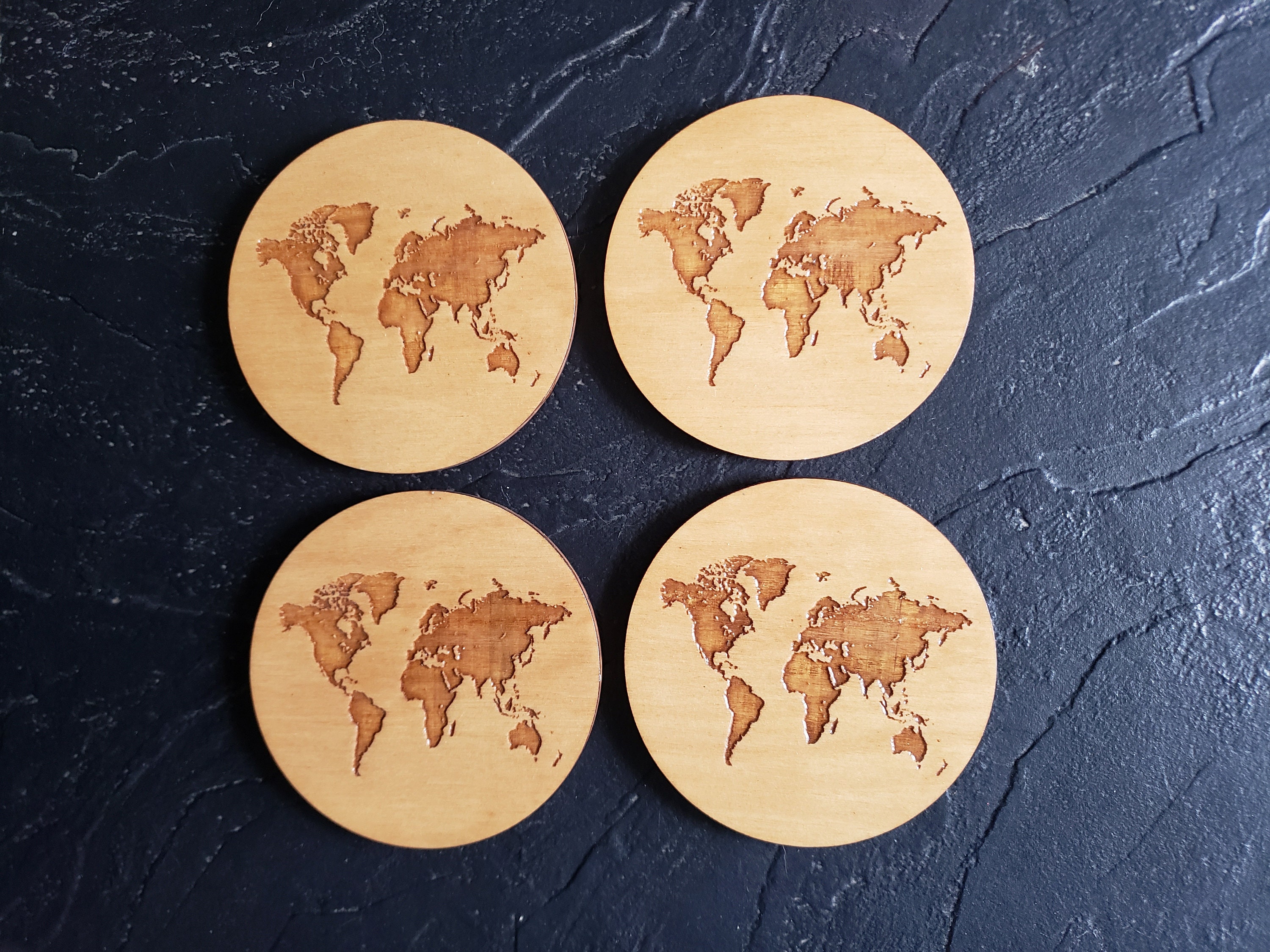 World Map Coasters - Etsy