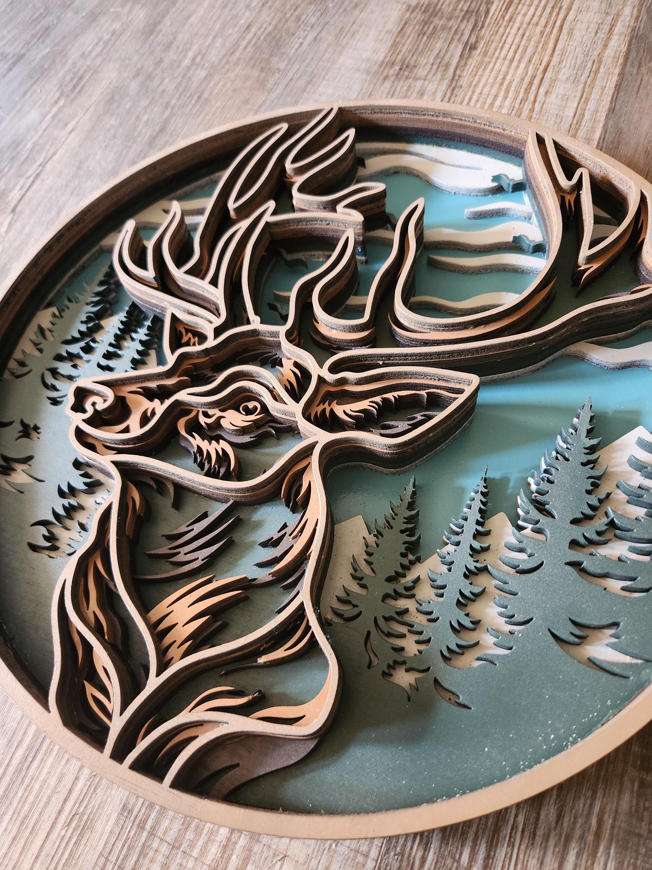 Deer Head 3d Layered Wall Art - Etsy