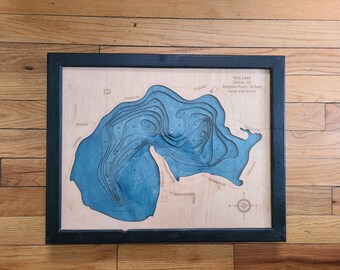 Little Traverse Lake Bathymetric Map - Etsy