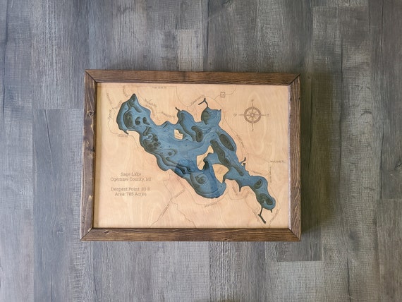 Sage Lake Bathymetric Map - Etsy