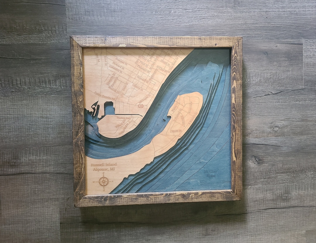 Russell Island 3d Wood Map - Etsy