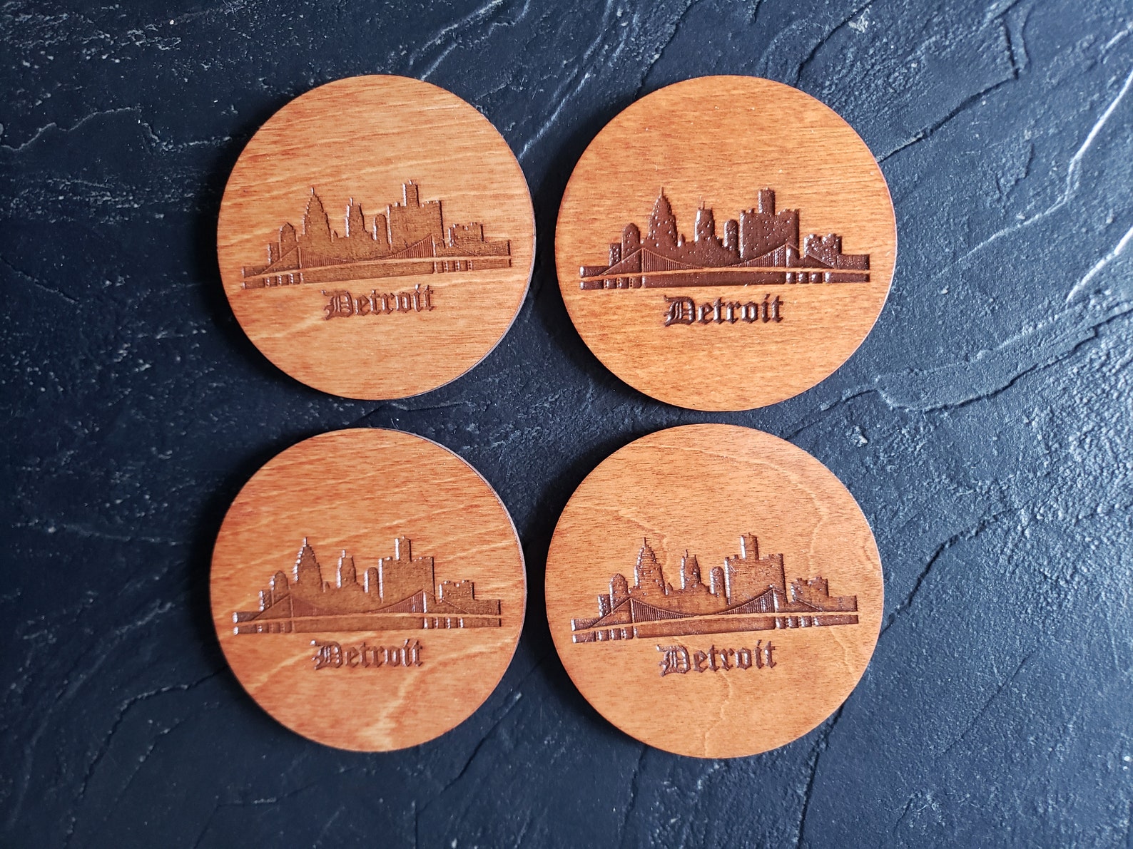 Detroit Skyline Coasters - Etsy