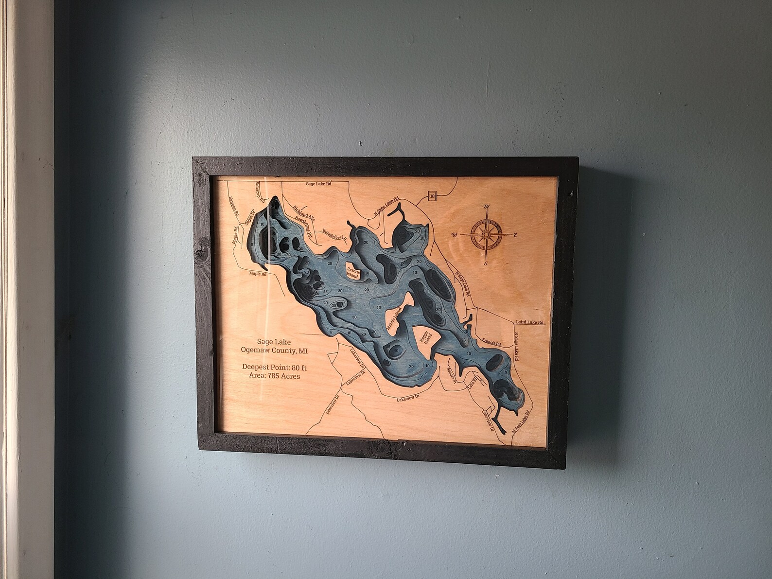 Sage Lake Bathymetric Map - Etsy