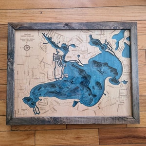 Cass Lake, MI Bathymetric Map - Etsy