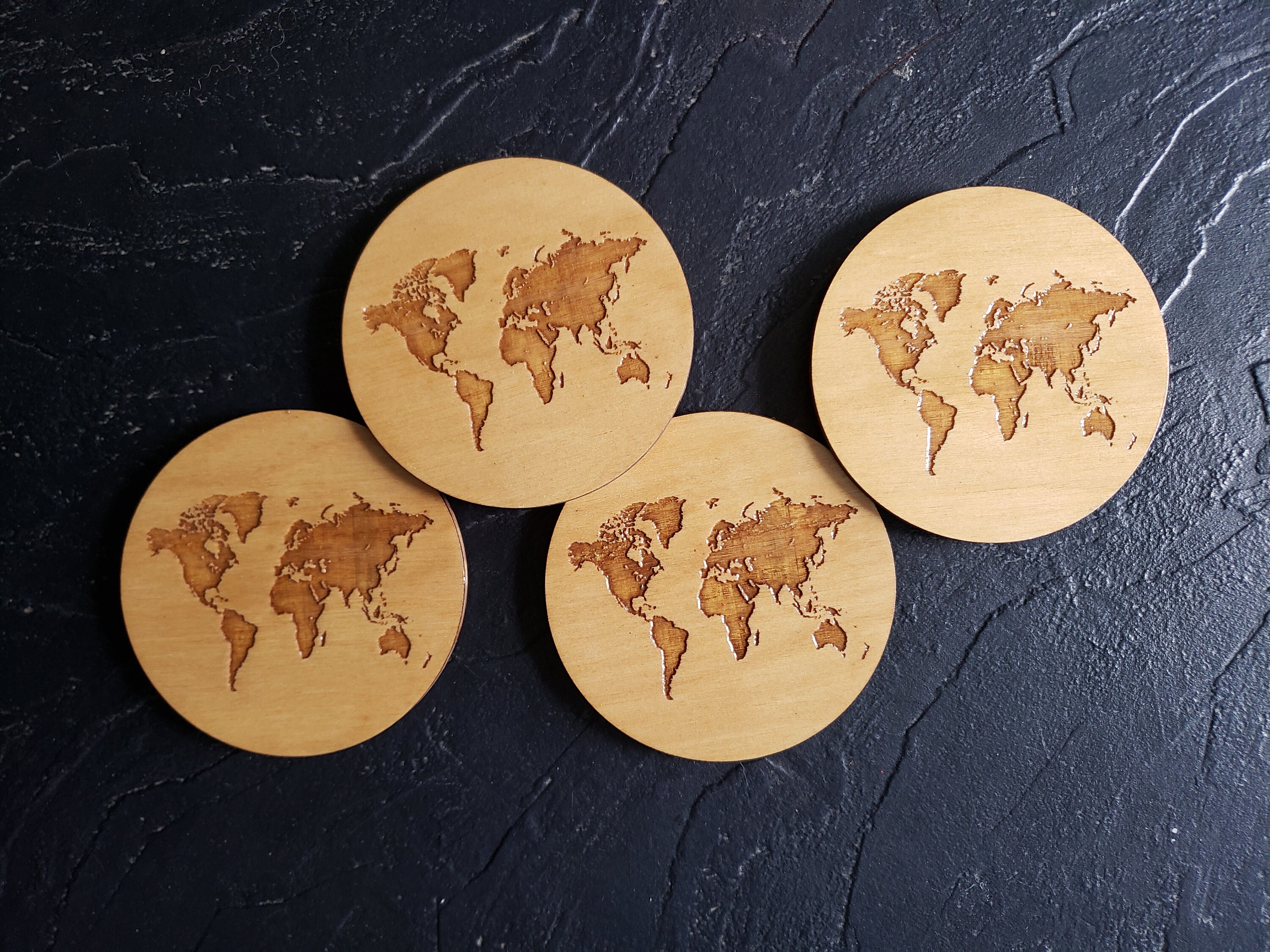 World Map Coasters - Etsy