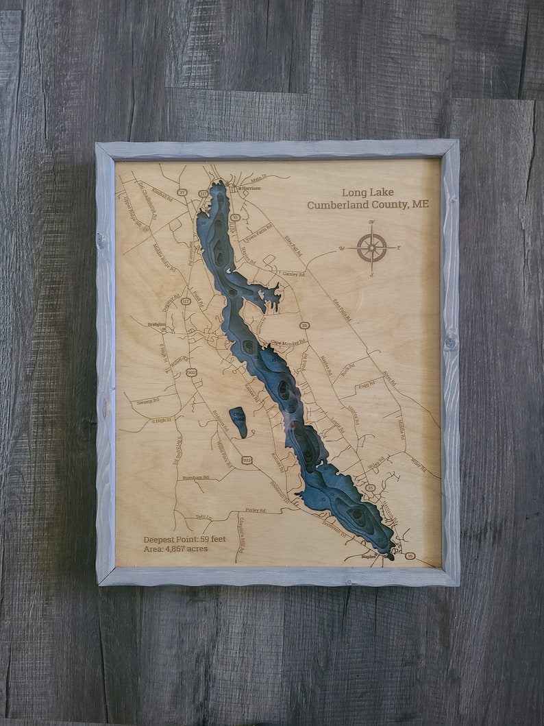 Long Lake, ME 3d Wood Map - Etsy