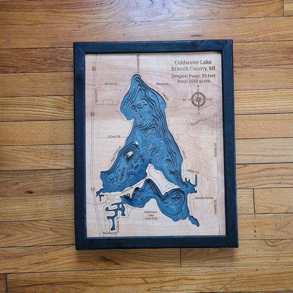 Coldwater Lake Map - Etsy