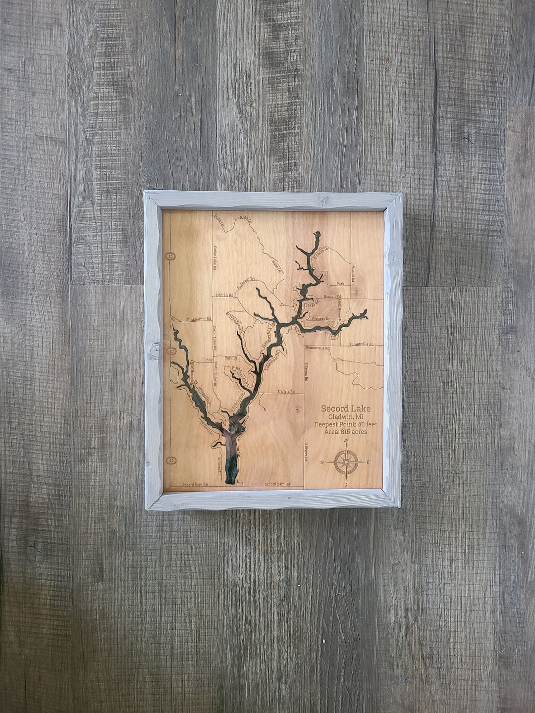 Secord Lake Bathymetric Map - Etsy