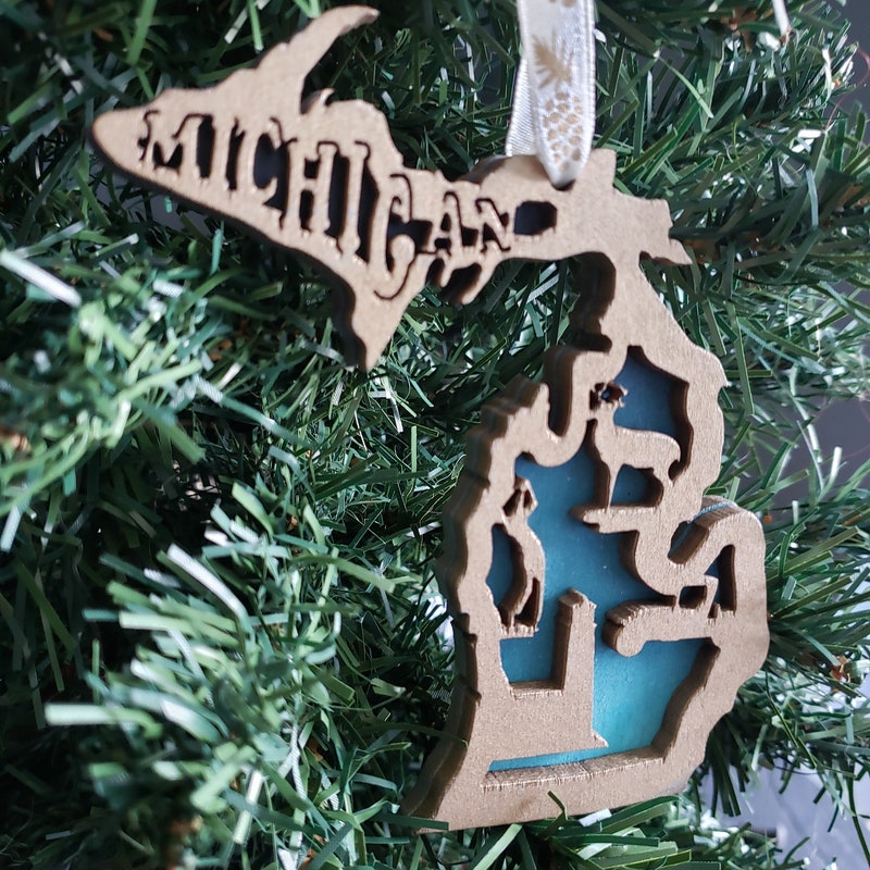 Michigan Ornament - Etsy