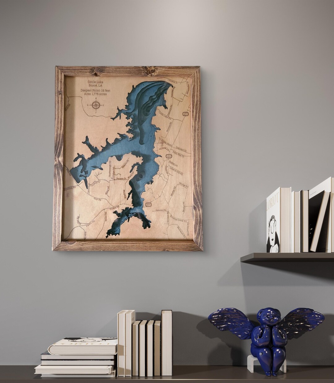 Cotile Lake 3d Wood Map - Etsy