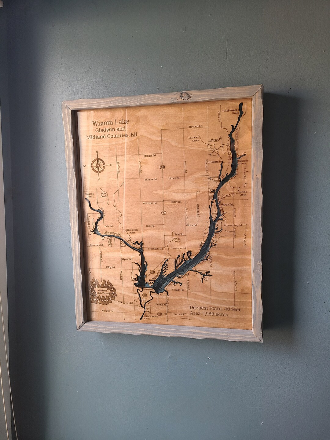 Wixom Lake Bathymetric Map - Etsy