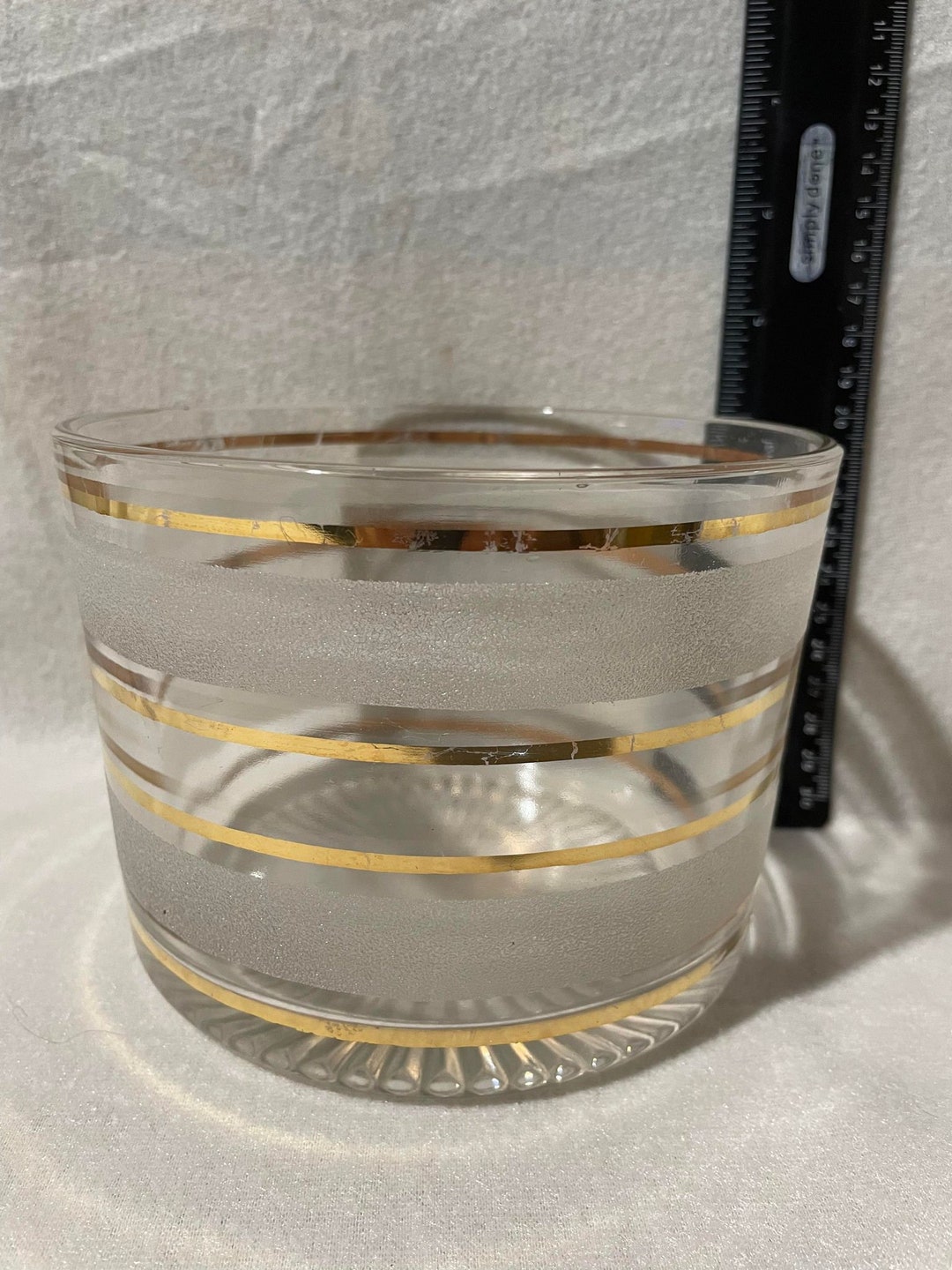Vintage MCM Golden Striped Ice Bucket - Etsy