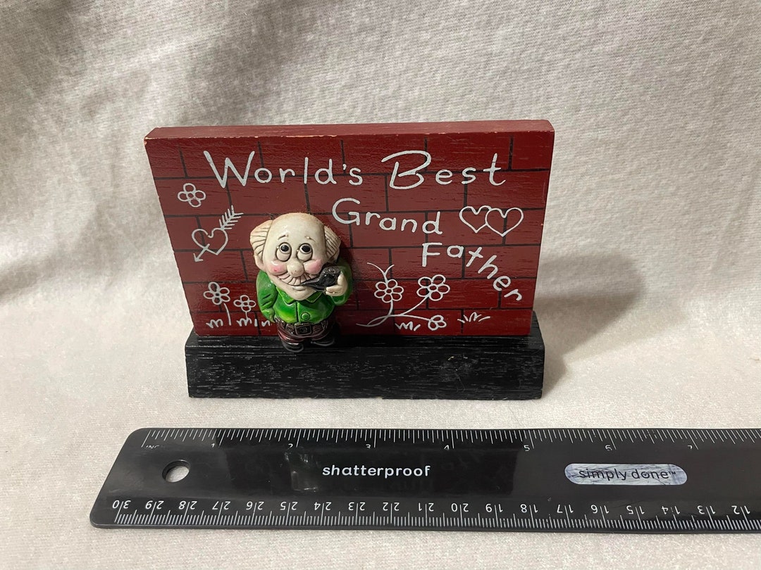 Vintage World's Best Grandpa Plaque - Etsy