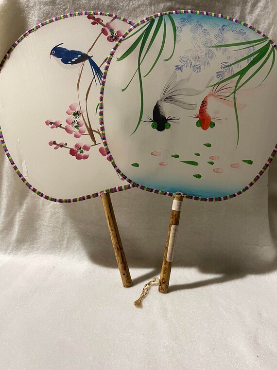 vintage japanese fans set - Gem