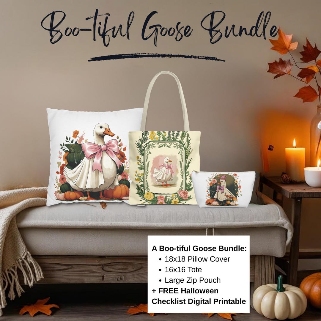 Boo-tiful Goose Cottage Core Decor Fall Coquette Bundle - Tote Bag ...