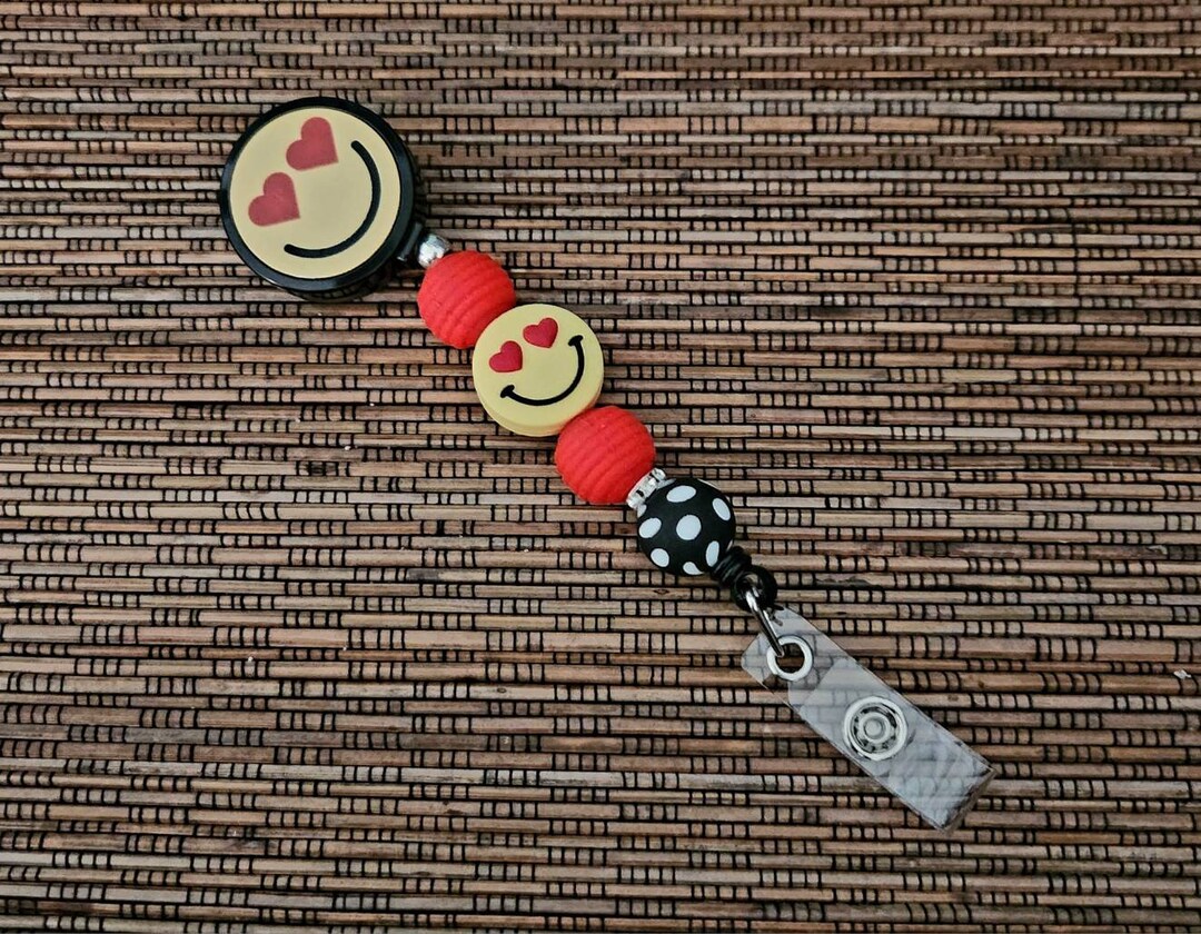 Smiley Face Badge Holder - Etsy