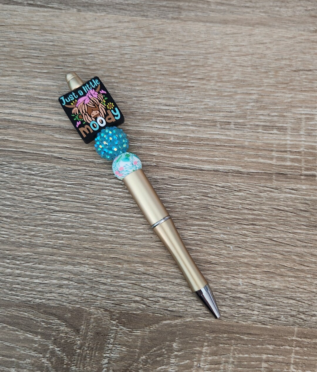 Highland Cow Bubblegum Bead Pen. Just a Little Moody - Etsy