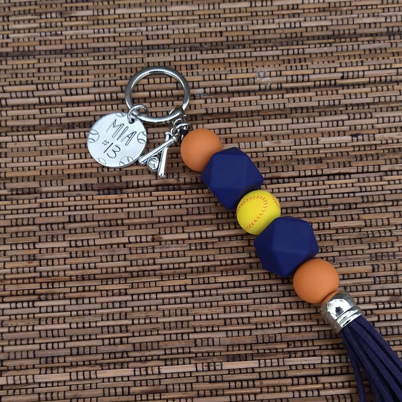 Softball Keychain - Etsy