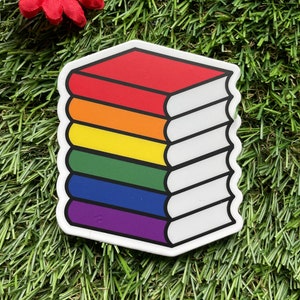Subtle Gay Pride Flag Book Stack / Waterproof / Weatherproof / - Etsy