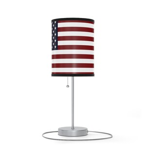 USA Flag Patriot Lamp on a Stand With High-res Printed Shade, USCA Plug ...