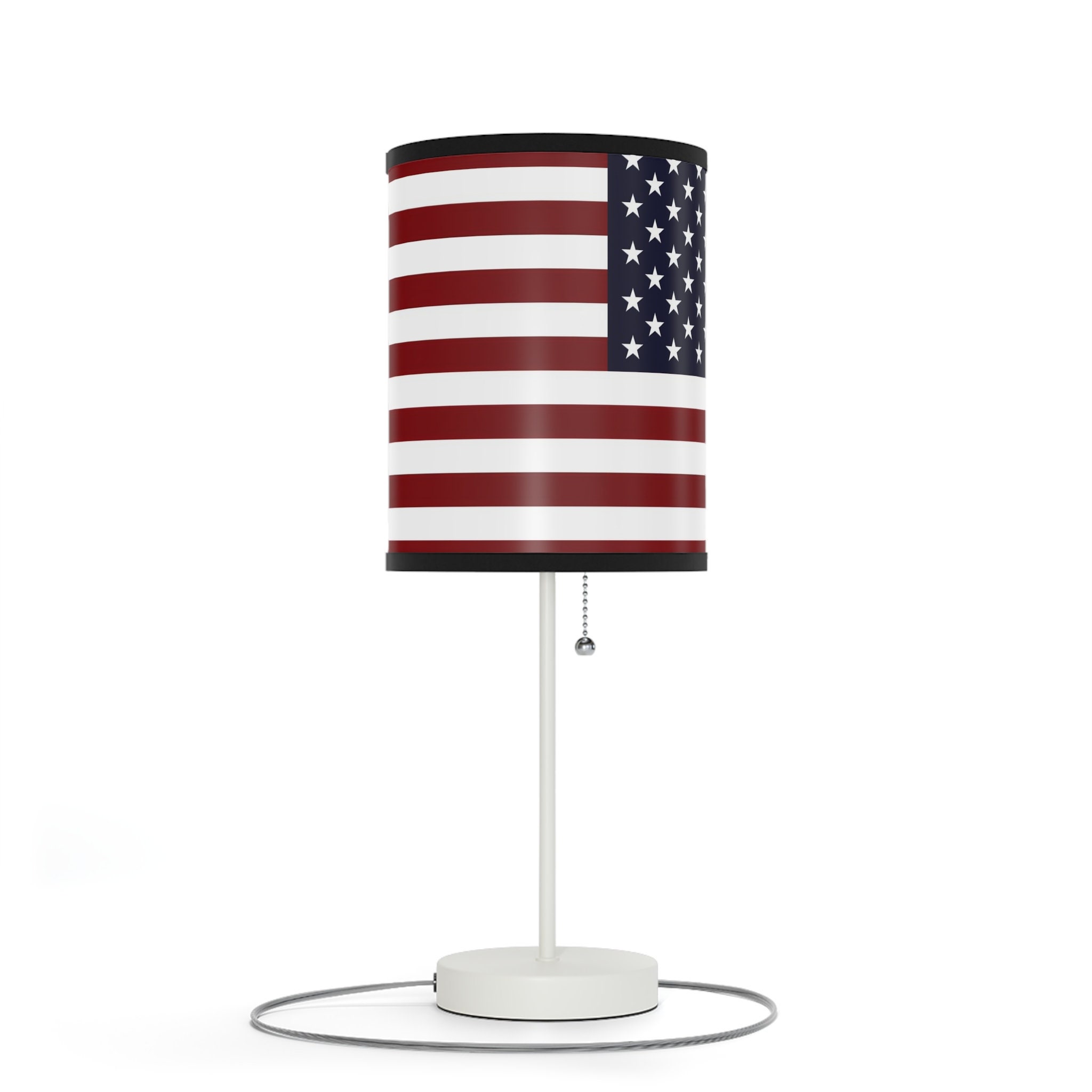 USA Flag Patriot Lamp on a Stand With High-res Printed Shade, USCA Plug ...