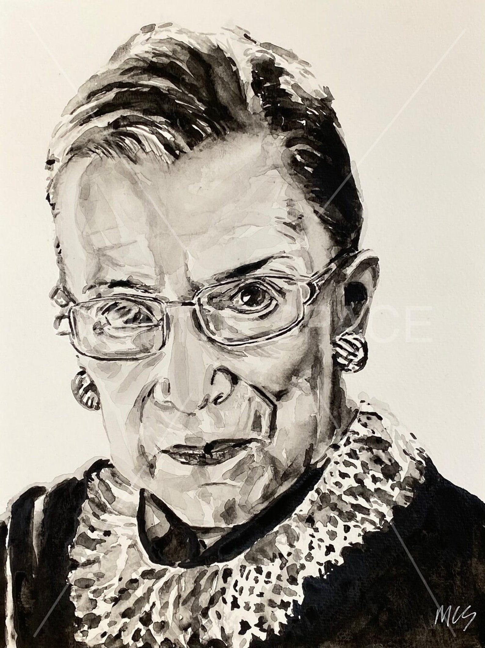 REPRINT / Original Ruth Bader Ginsburg Painting watercolor - Etsy UK