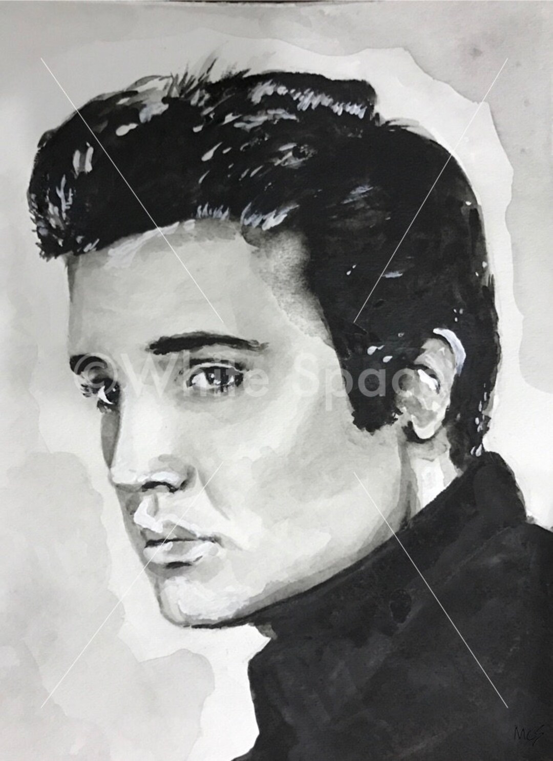 REPRINT / Original Elvis Presley Painting (watercolor) - Etsy