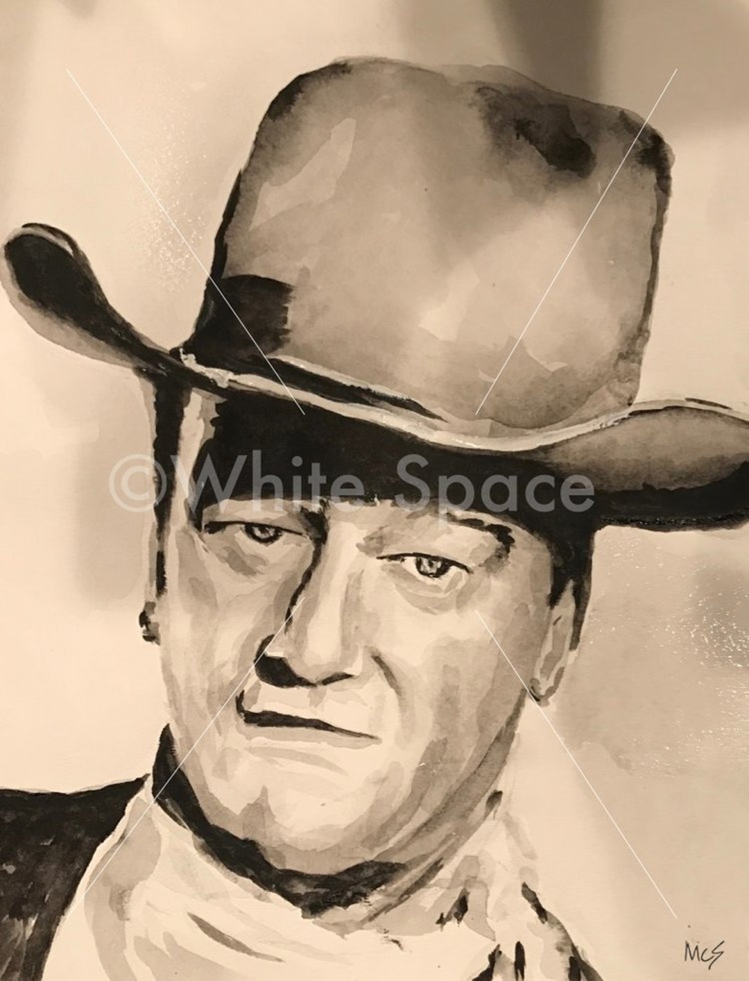 REPRINT / Original John Wayne Painting watercolor - Etsy