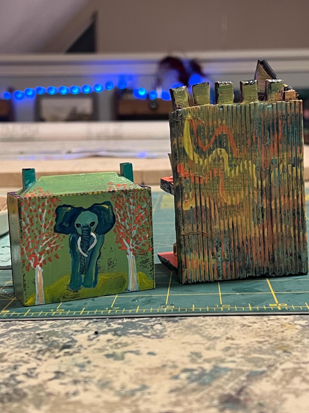 Miniature Tiny Homes Mixed Media Art: the Elephant in the Room and Near ...