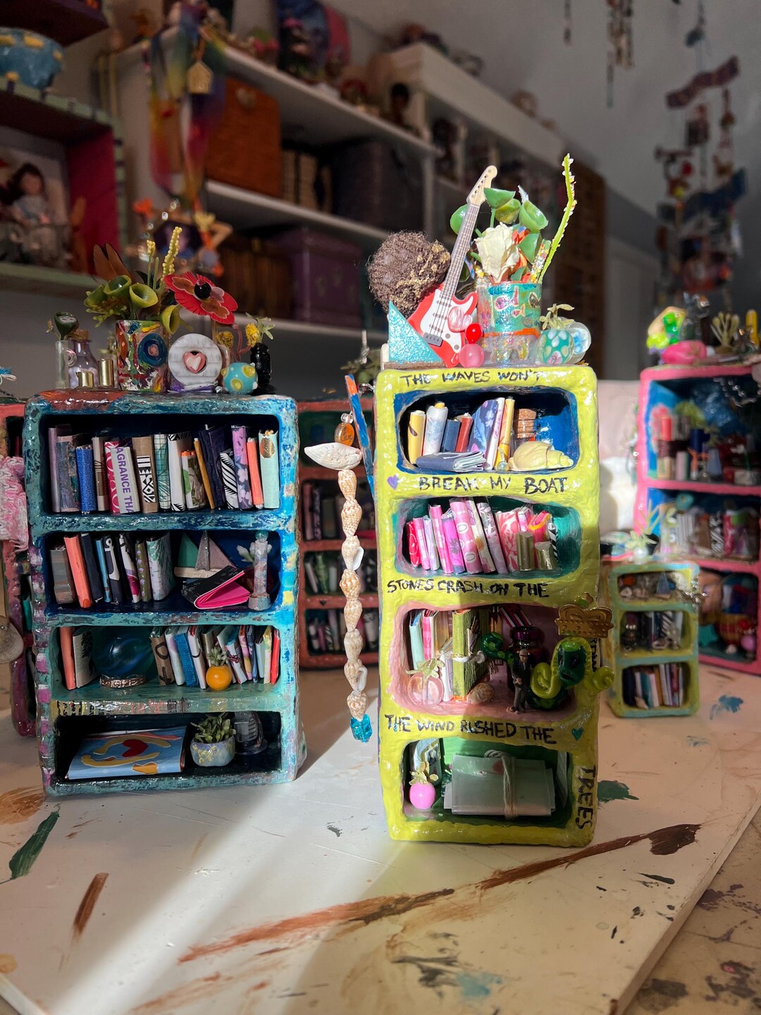 Bookcase Miniatures: One of a Kind Limited Themed Original Mixed Media ...