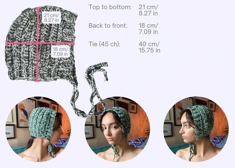 Crochet Ribbed Bonnet Pattern - Etsy
