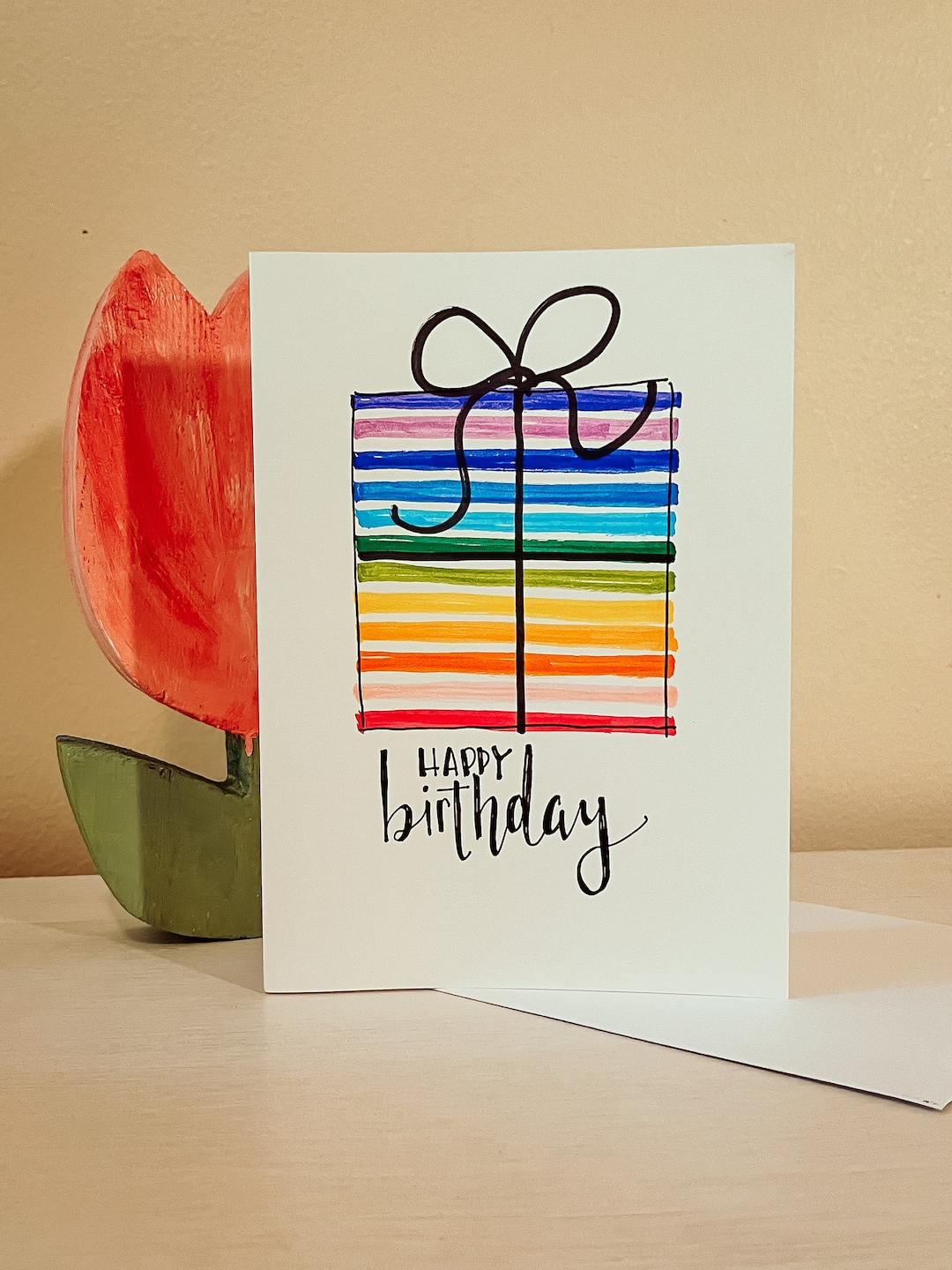 Happy Birthday Handdrawn Birthday Card - Etsy