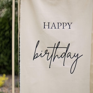 Custom Birthday Banner Sign Personalized Fabric Birthday Name Flag ...