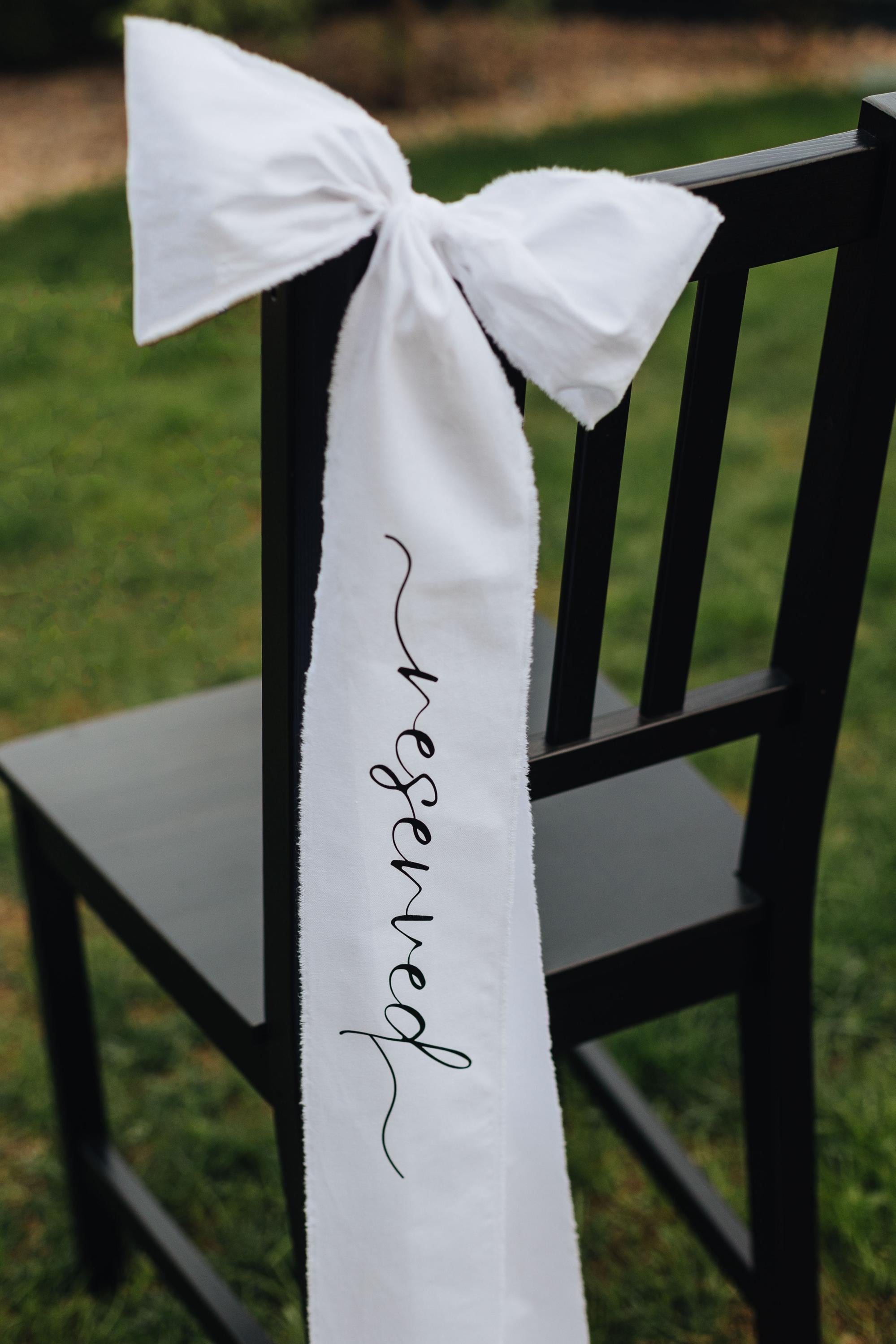 Personalized Wedding Chair Seating Ribbon, Personalized COTTON Ribbon ...