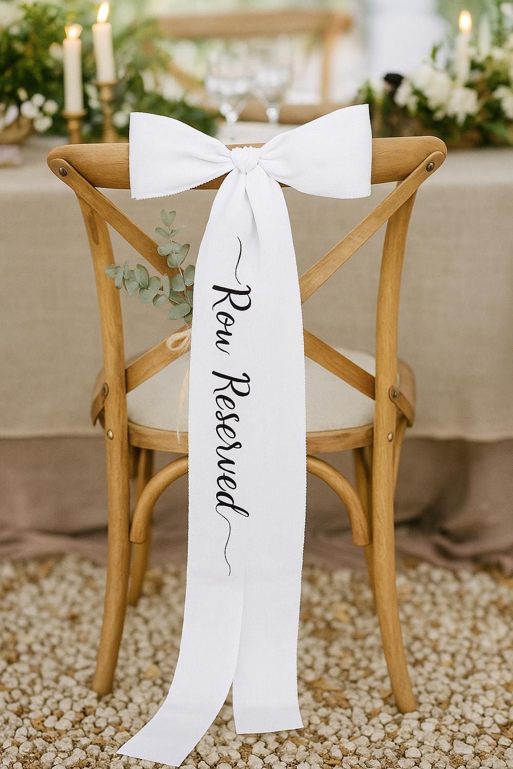 Personalized Wedding Chair Seating Ribbon, Personalized COTTON Ribbon ...