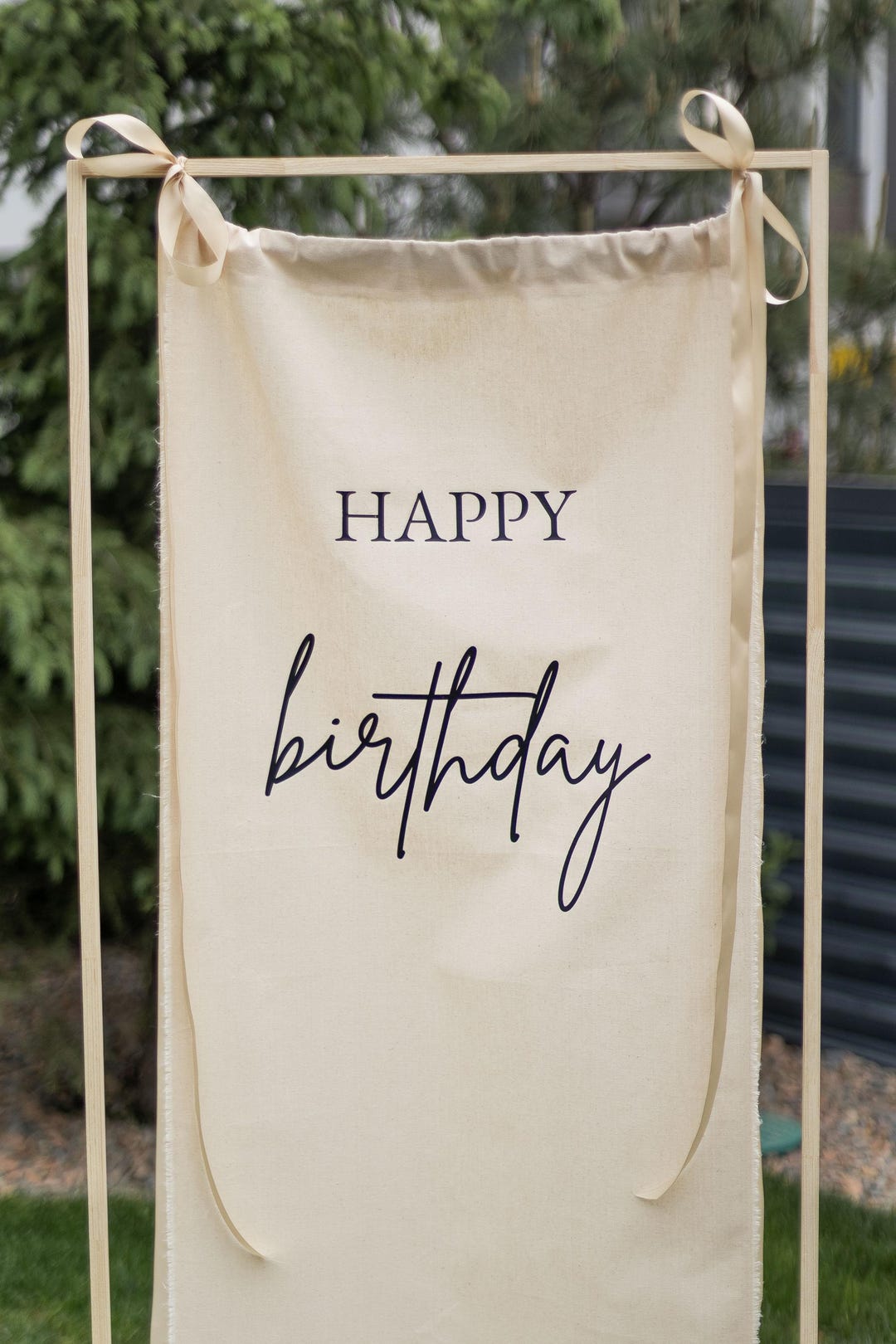 Custom Birthday Banner Sign Personalized Fabric Birthday Name Flag ...