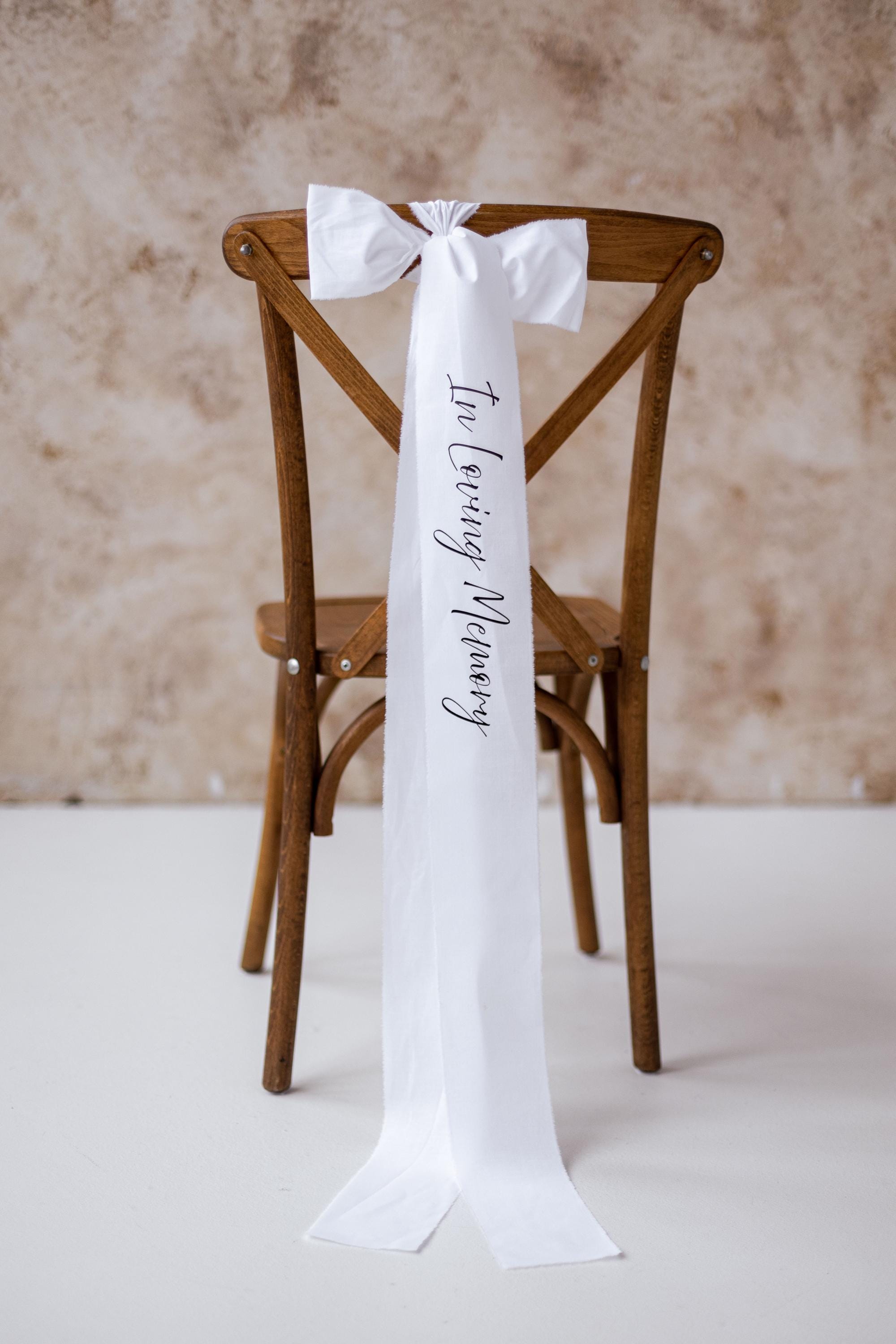 Personalized Cotton Ribbon Seating Tags for Wedding Chair Decor - Etsy